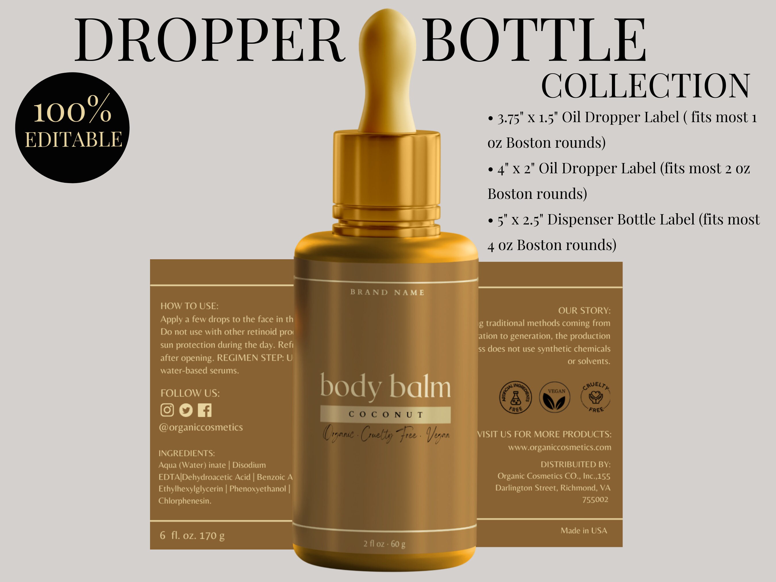 Editable Body Product Labels Cosmetic Labels Printable DIY - Etsy