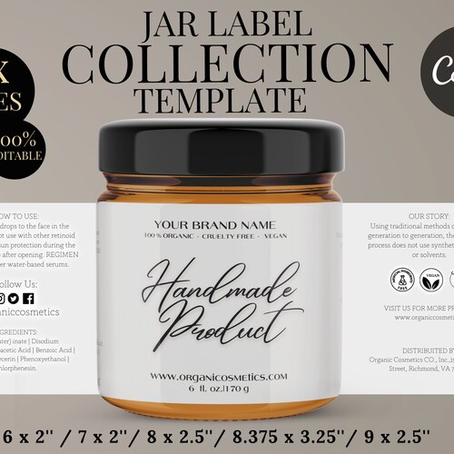 Body Butter DIY Label Template-editable Elegant Body | Etsy