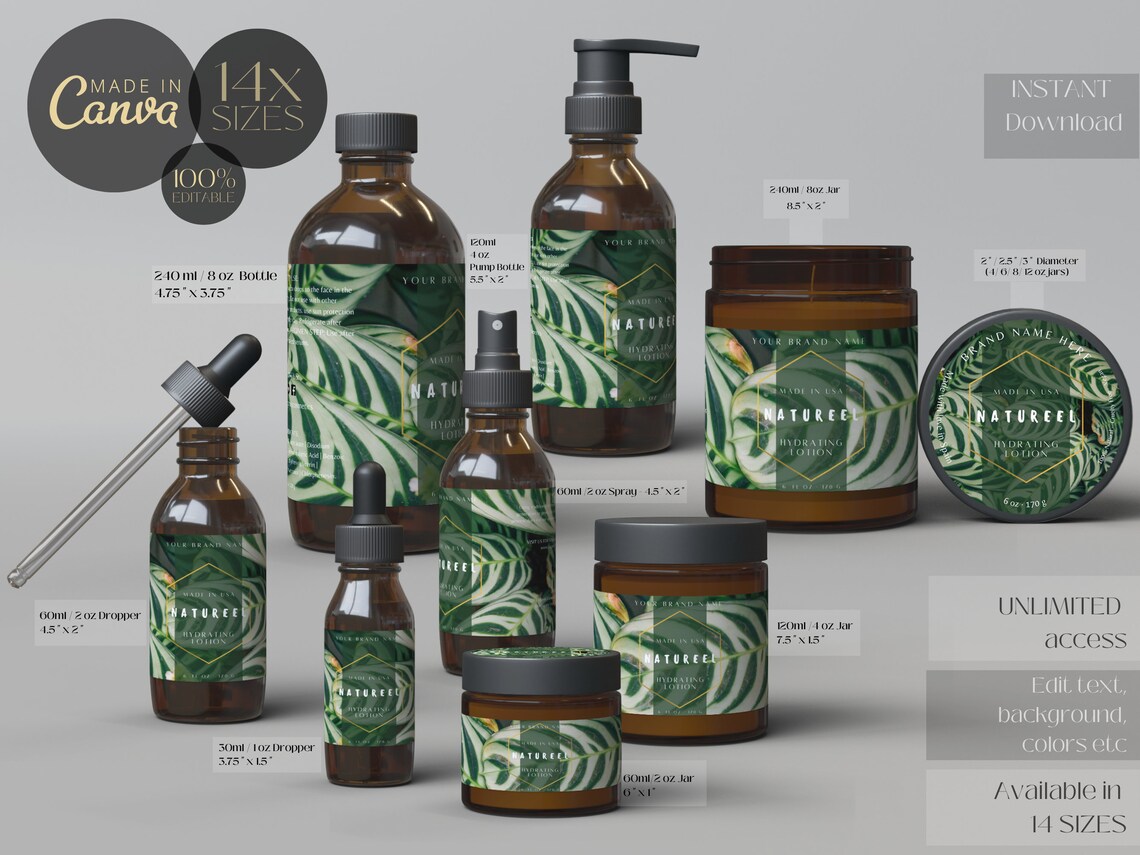 Editable Skin Care/cosmetic Label Collection Body Butter - Etsy