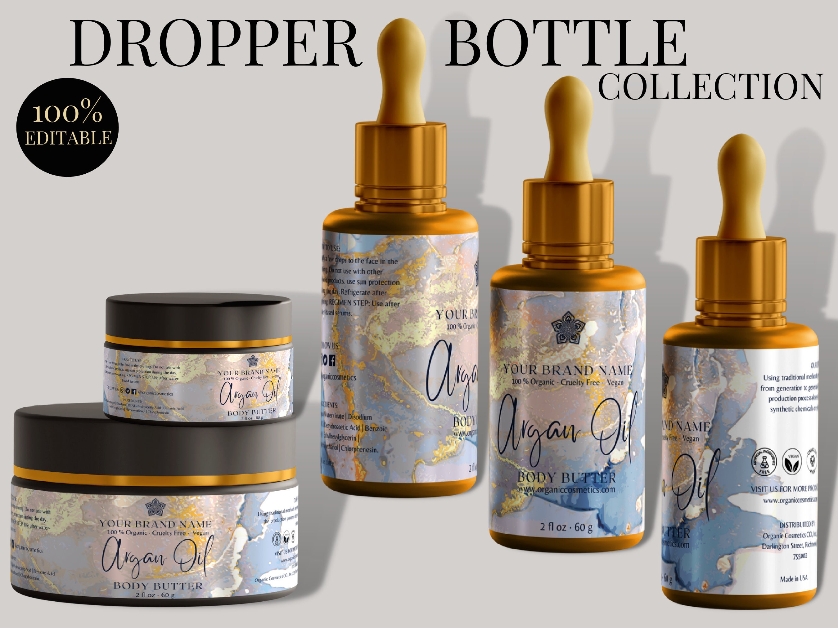 Editable Skincare Labels Pack DIY Body Product Labels - Etsy