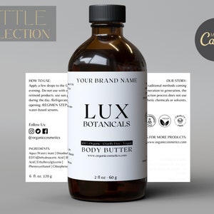 100% Editable Body Product Label Templates - Vanilla Body Butter, Body ...