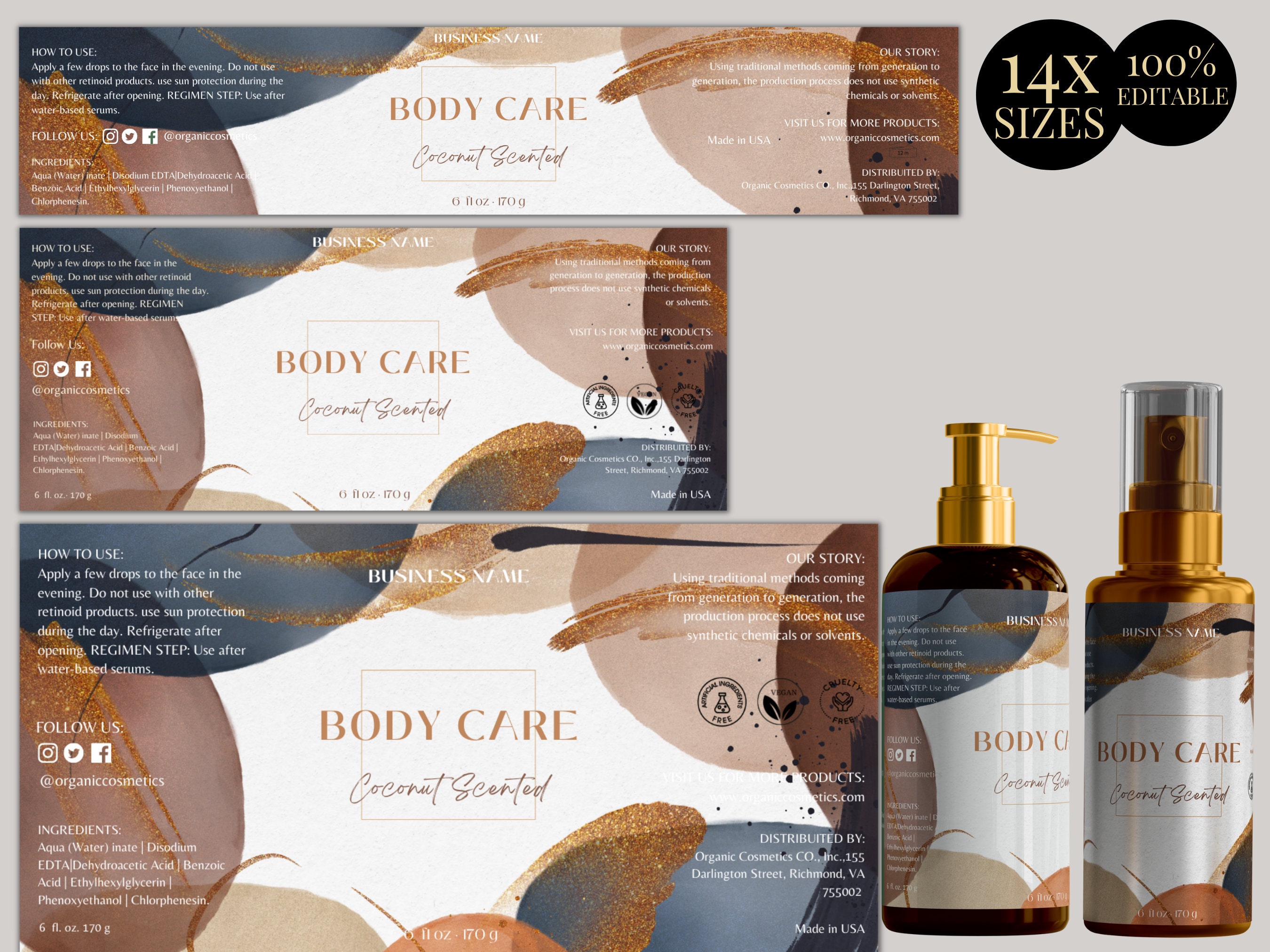 Editable Body Product Labels Printable Boho Labels DIY | Etsy UK