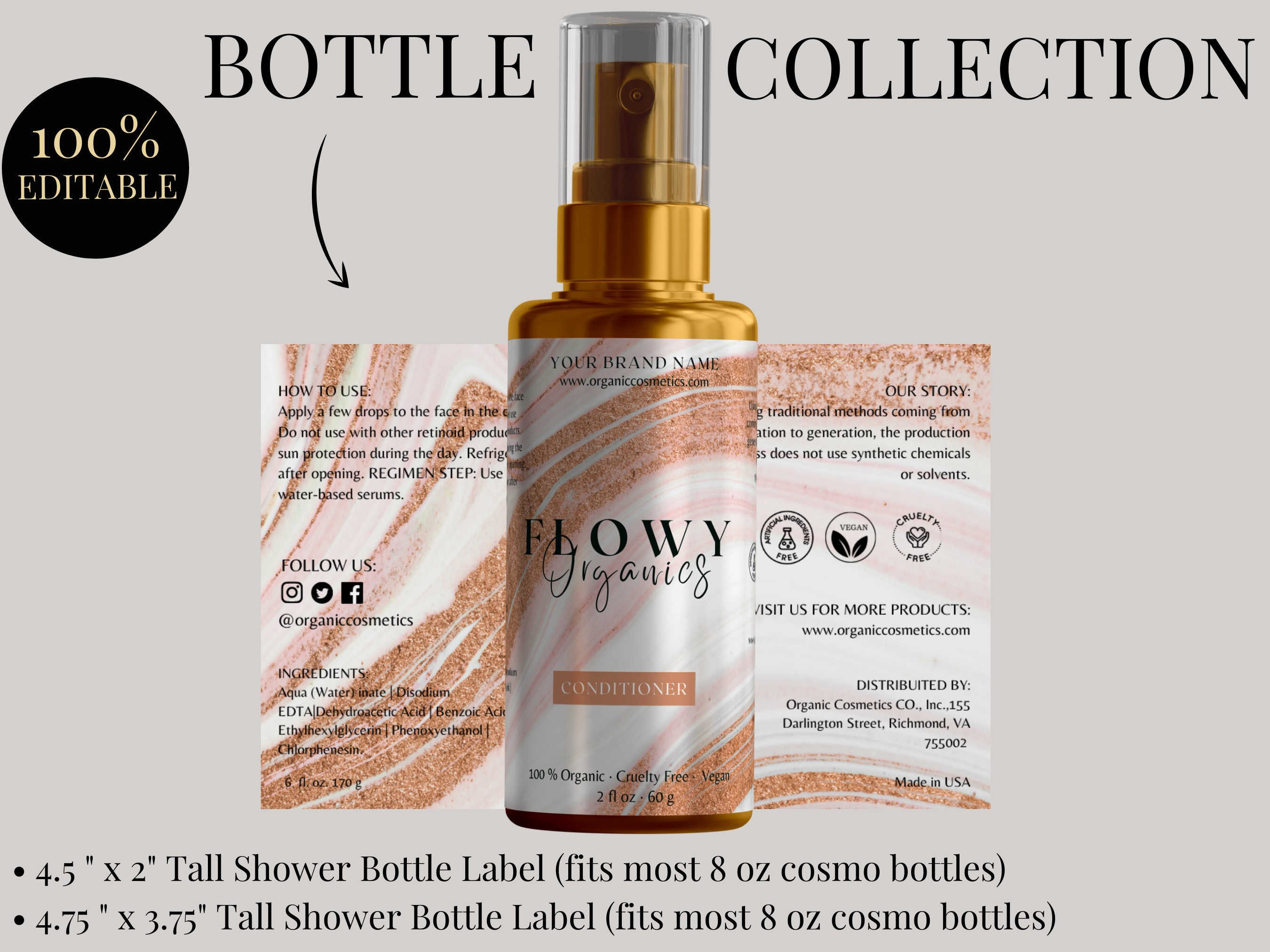 Editable Body Product Labels DIY Cosmetic Labels Glitter | Etsy