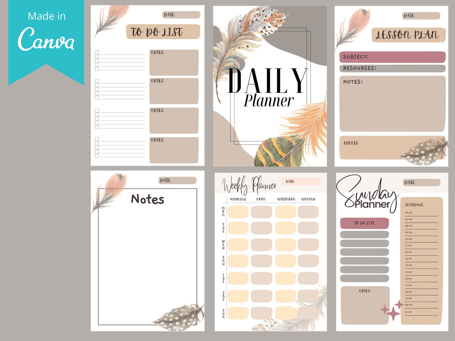 Printable Daily Planner Boho Student Planner Printable - Etsy
