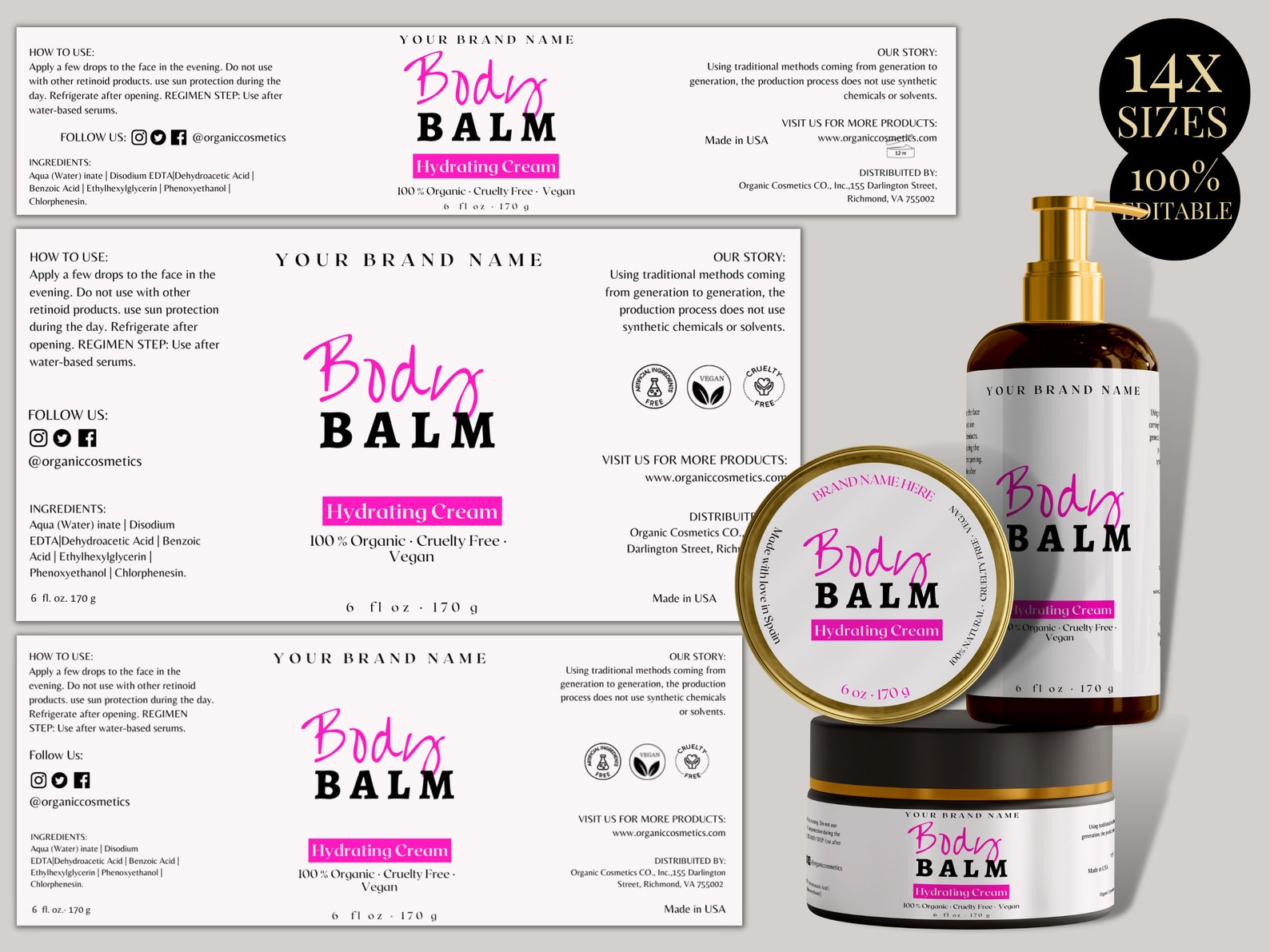 Printable Skincare Product Label Template, Personalisable Hair Oil ...