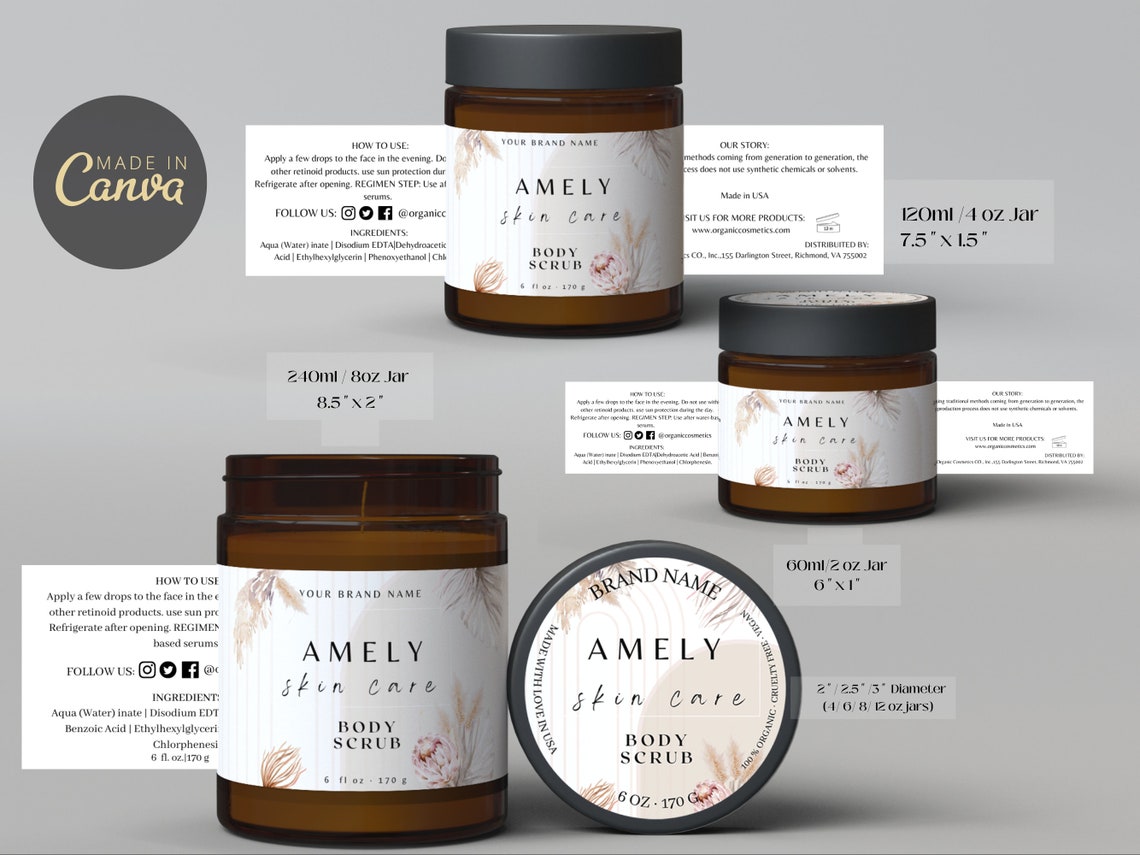 Editable Gold Floral Label Template Peachrose Goldbody - Etsy