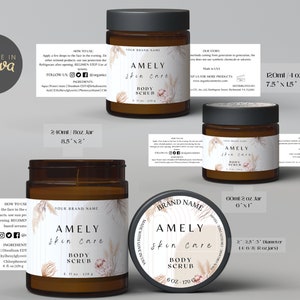 Editable Gold Floral Label Template - Peach,rose Gold,body Butter ...