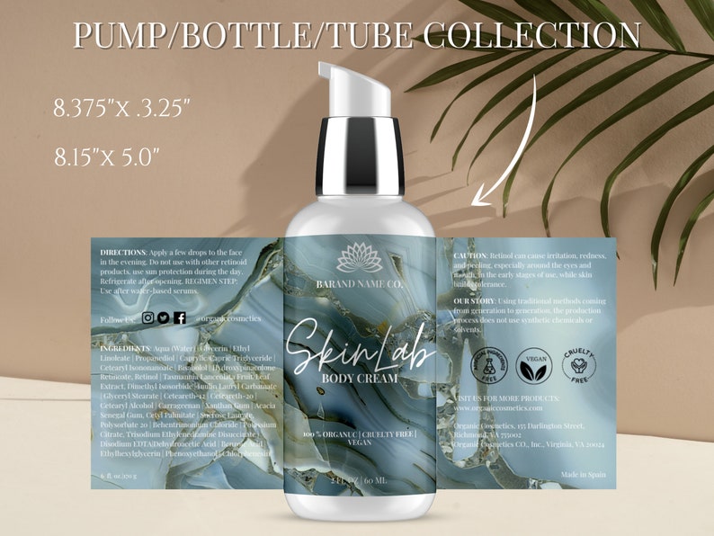 Marble Labels DIY Editable Skincare Product Label Collection | Etsy