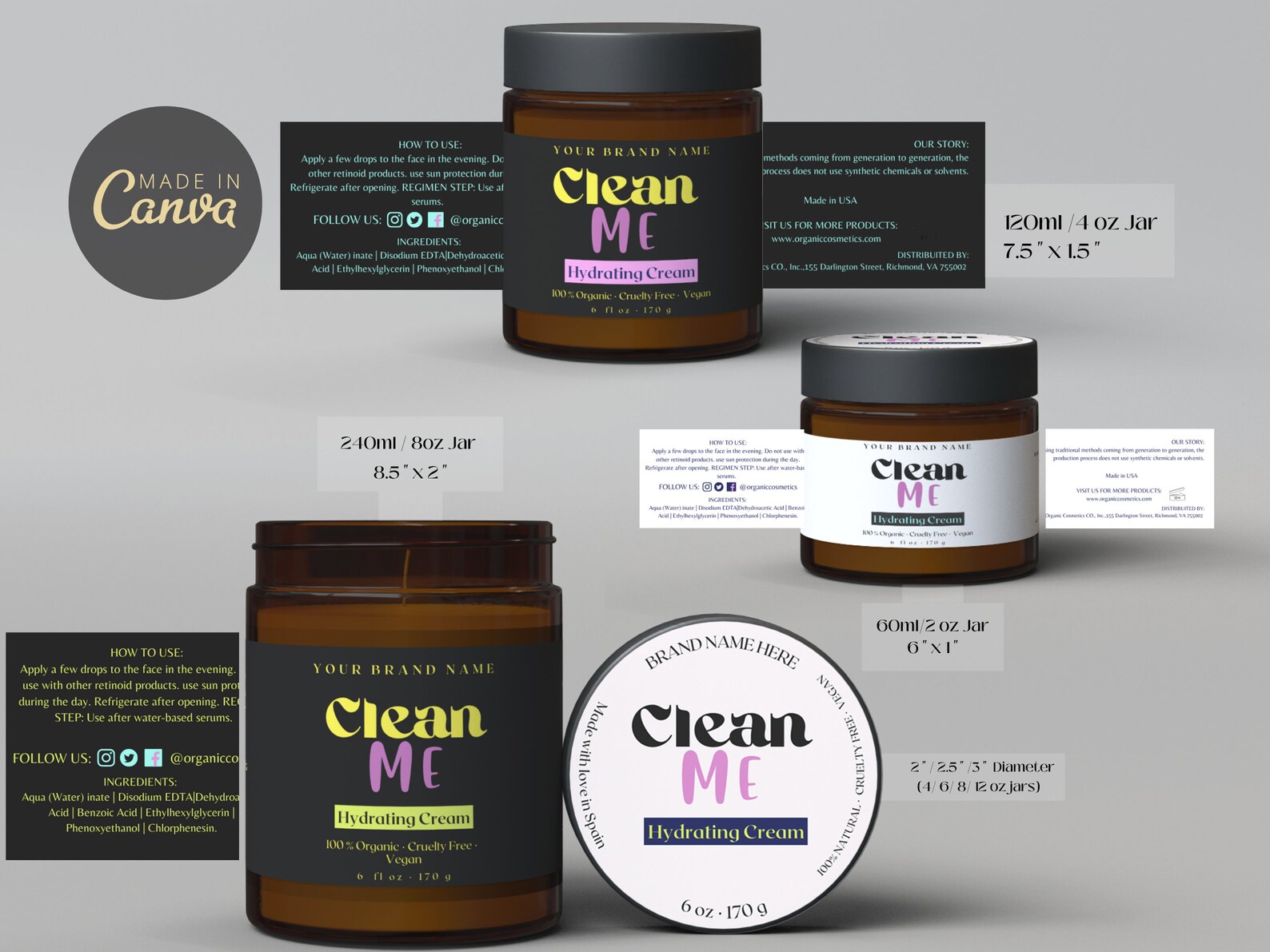 Editable Cosmetic Product Label Template Product Packaging - Etsy