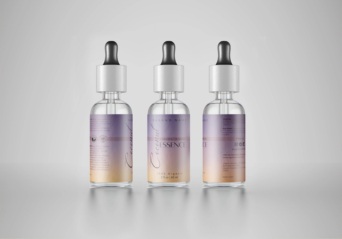 Essential Oil Label Printable Template Editable Dropper - Etsy