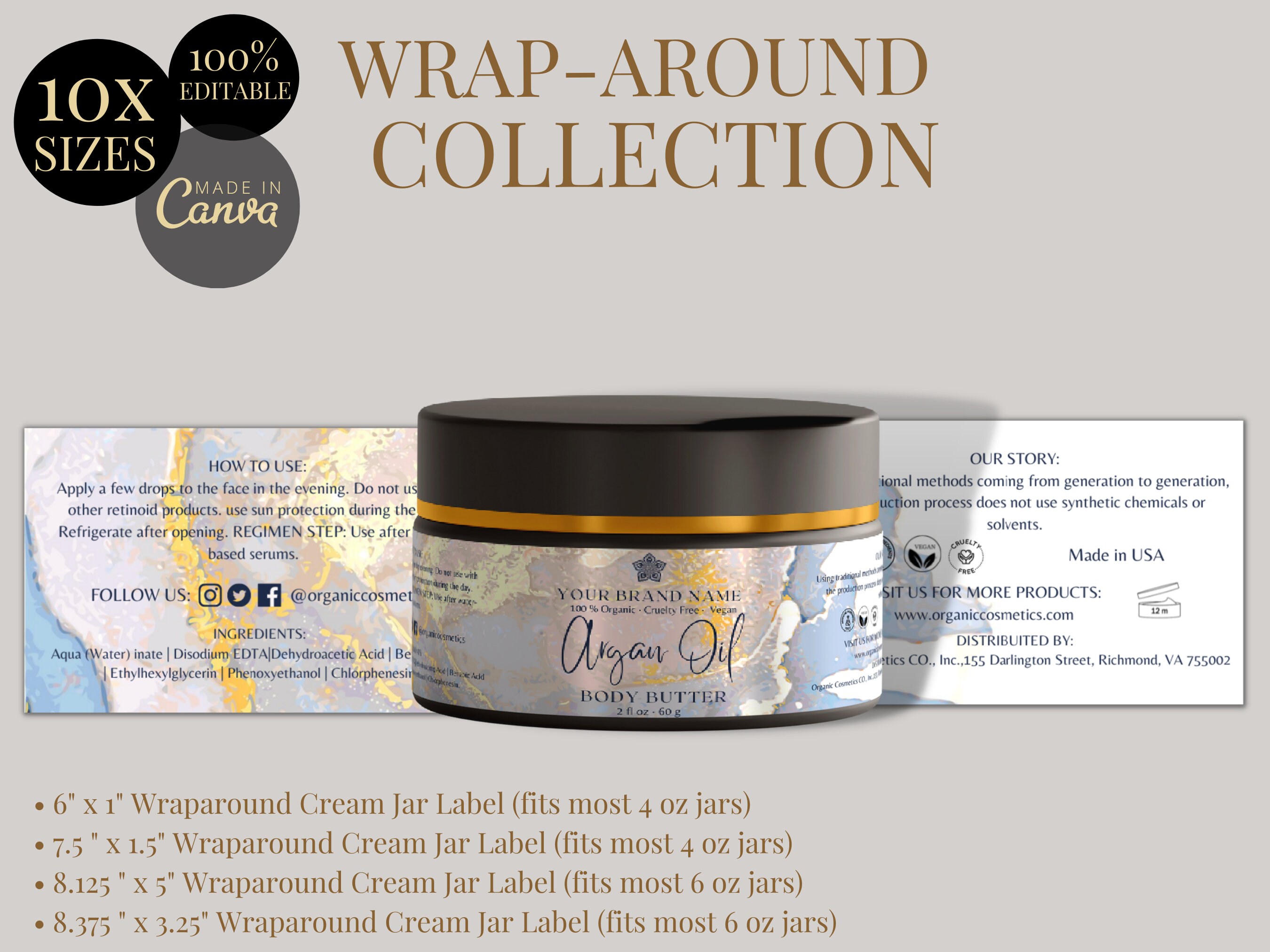 Editable Skincare Labels Pack DIY Body Product Labels - Etsy