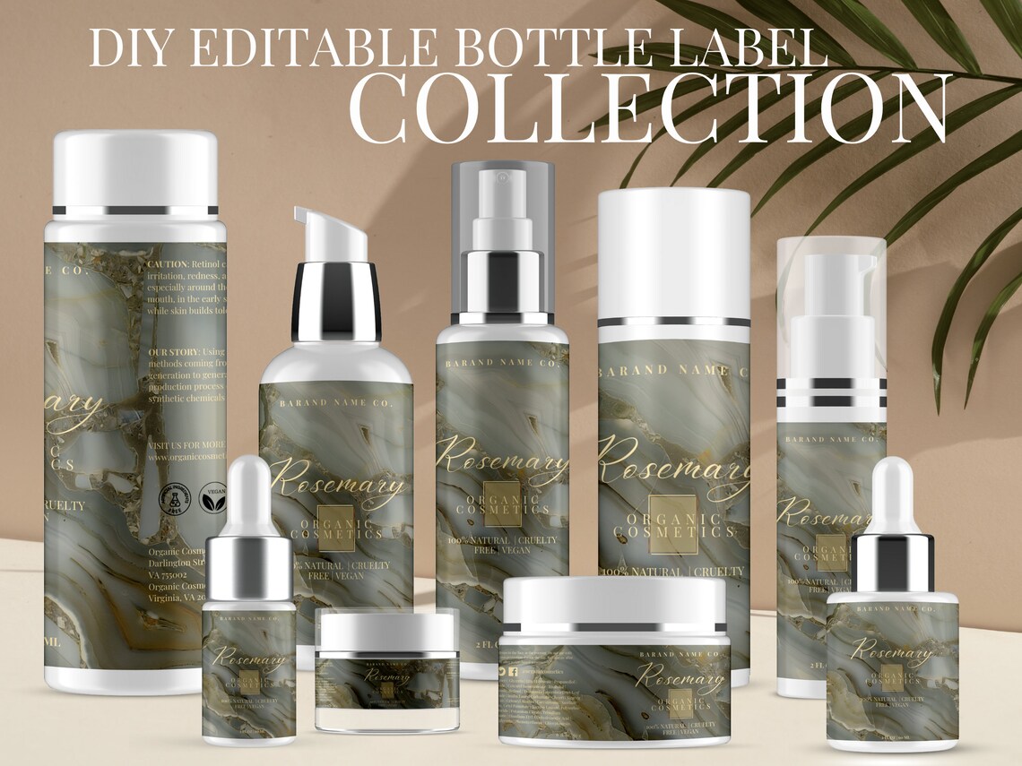 Marble Labels DIY Editable Skincare Product Label Collection | Etsy