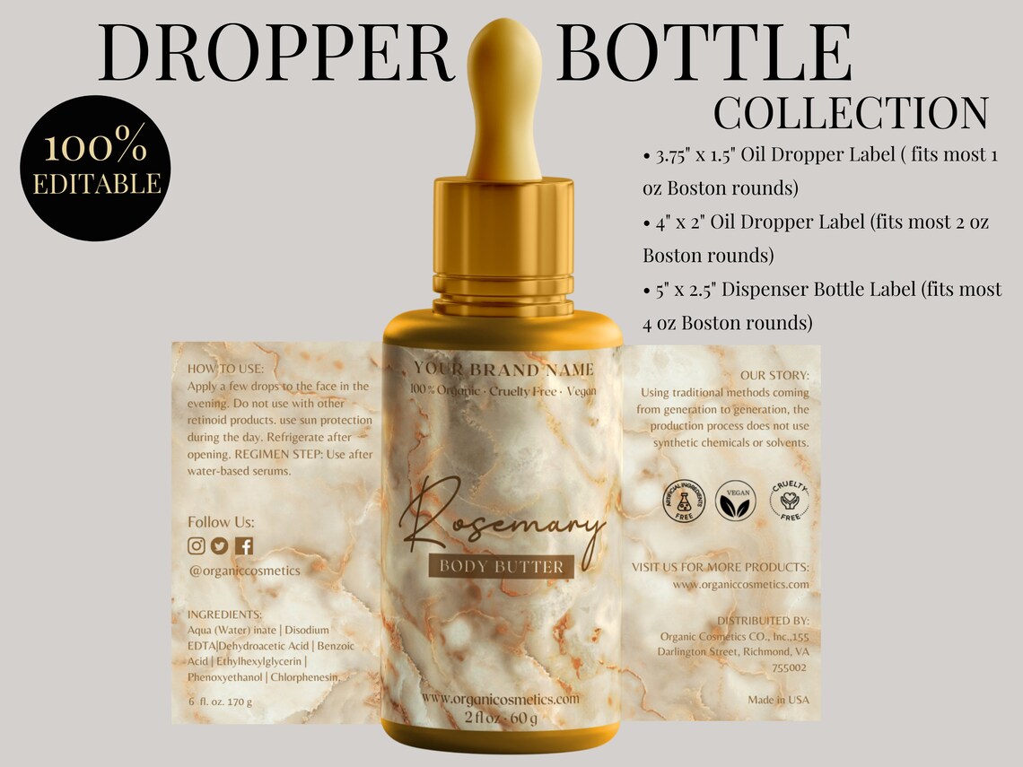 Editable Body Product Labels DIY Cosmetic Labels CANVA - Etsy