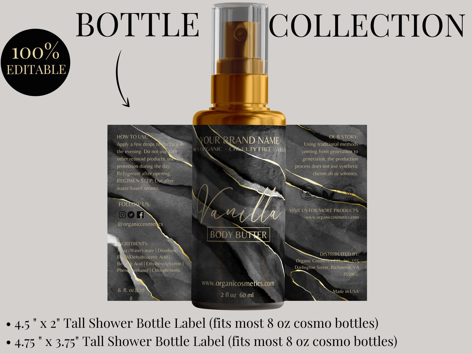 DIY Editable Skincare Product Label Collection Template Body | Etsy