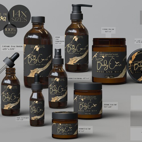 Editable Beard Oil Product Label Template Essential Oil - Etsy