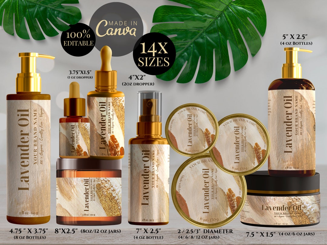 Fully Editable Skin Care Label Template, Skincare Product Labels, Serum ...