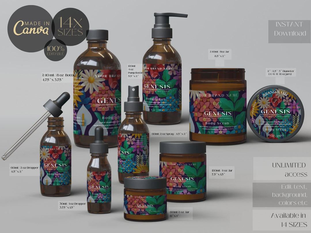 Editable Cosmetic Product Label Template, Minimal Style Product Label ...