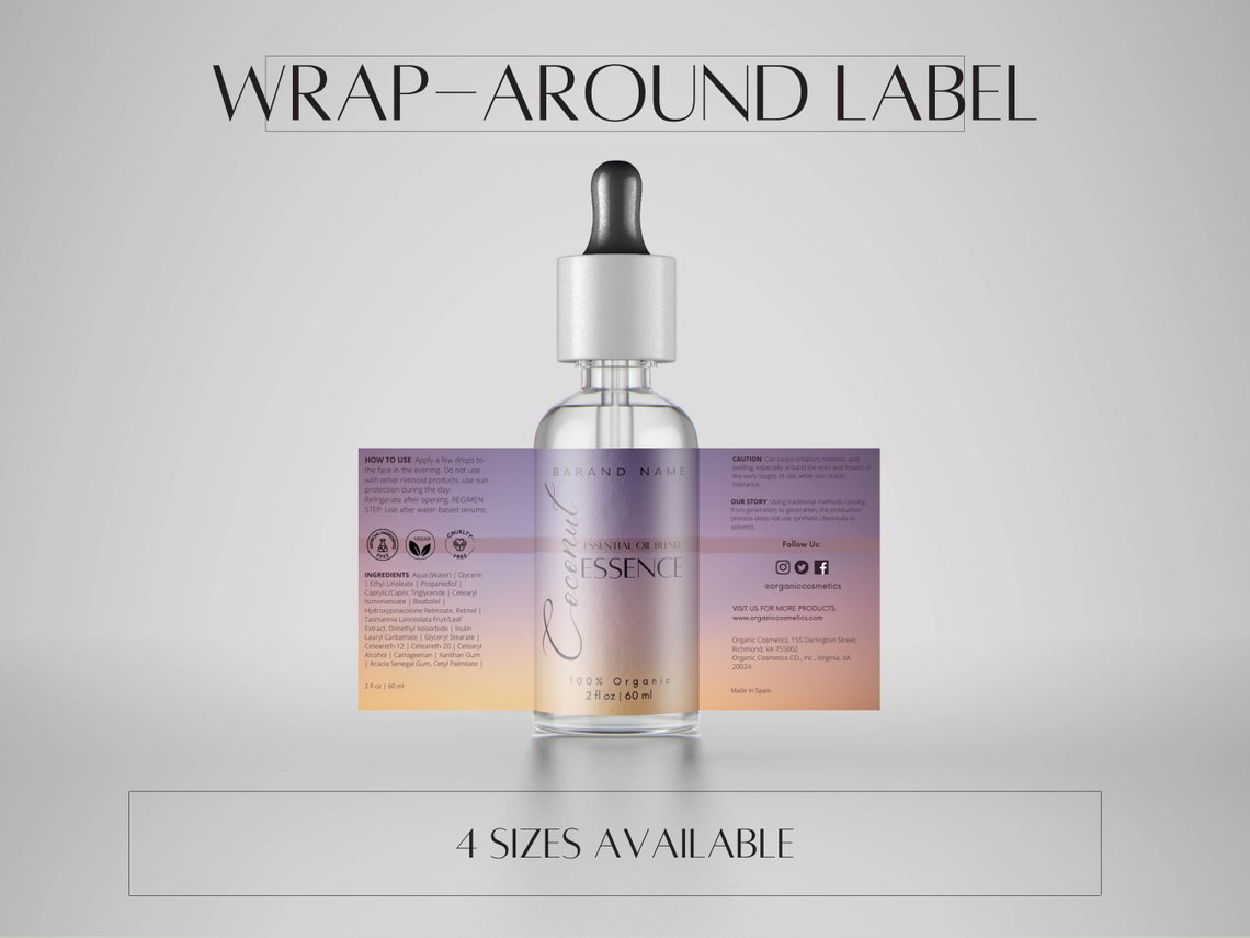 Essential Oil Label Printable Template Editable Dropper - Etsy