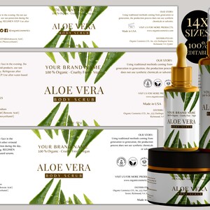 Fully Editable Body Product Label Template (14 Sizes), DIY Elegant ...