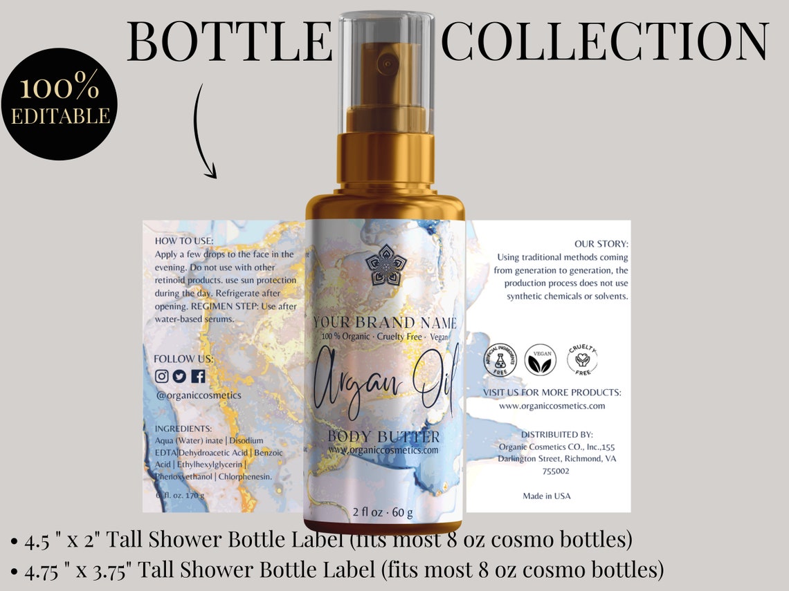 Editable Skincare Labels Pack DIY Body Product Labels - Etsy