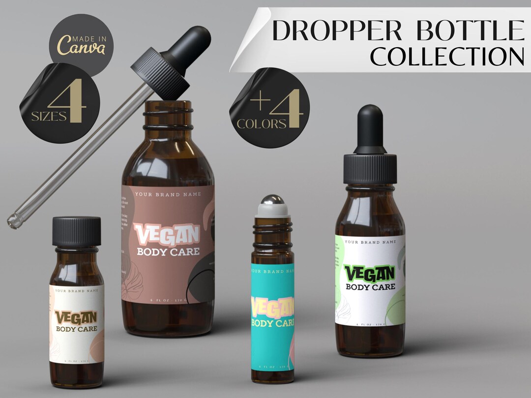 Customizable Dropper Bottle Labels: Editable Canva Template for ...