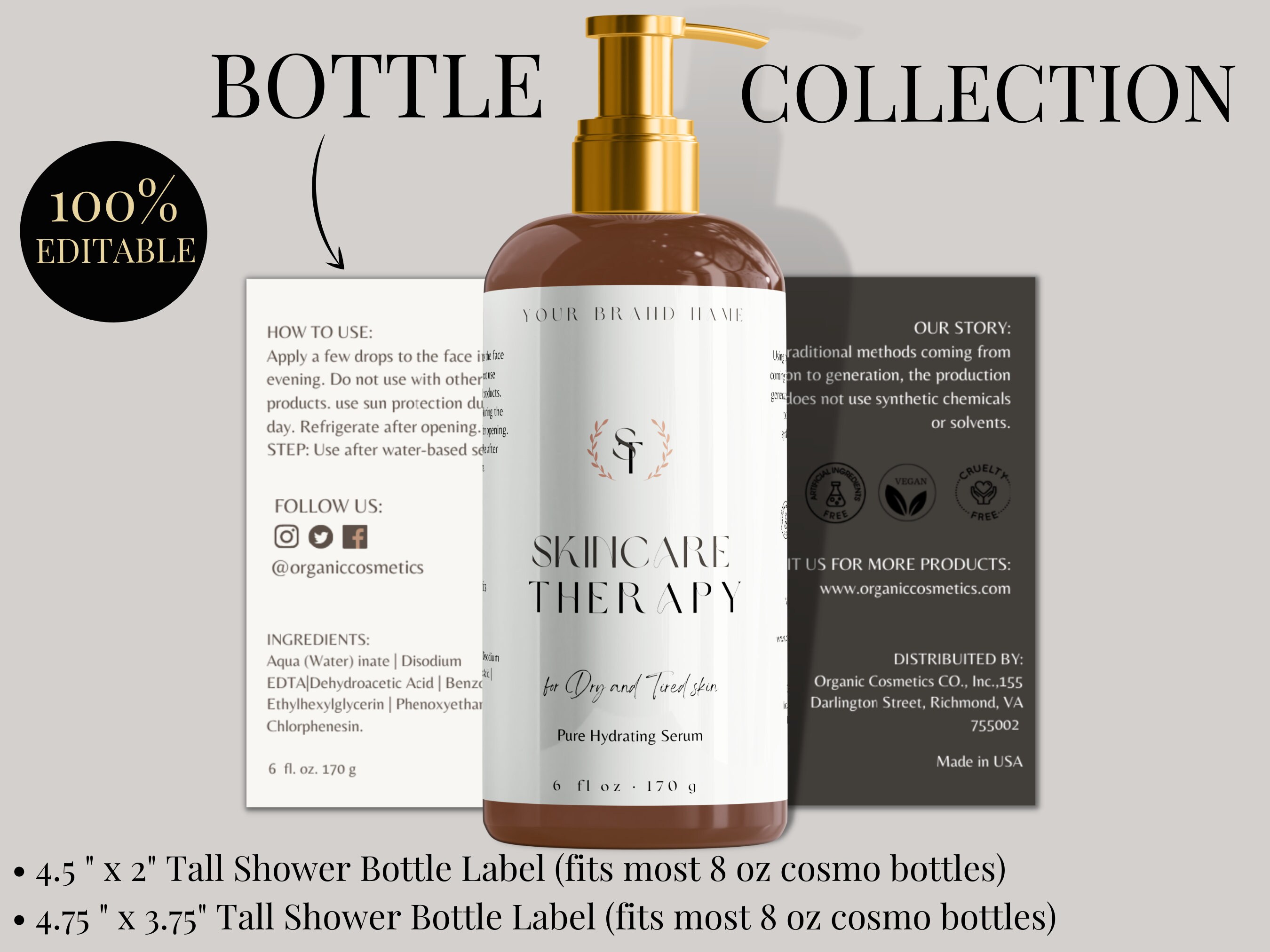 Editable Cosmetic Label Template Customisable Beauty Product - Etsy