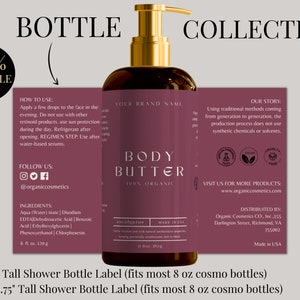 DIY Editable Skincare Product Label Collection - Body Butter / Beard ...