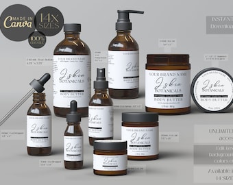 Editable Body Product Labels , Custom Skin Care Labels, DIY Cosmetic ...