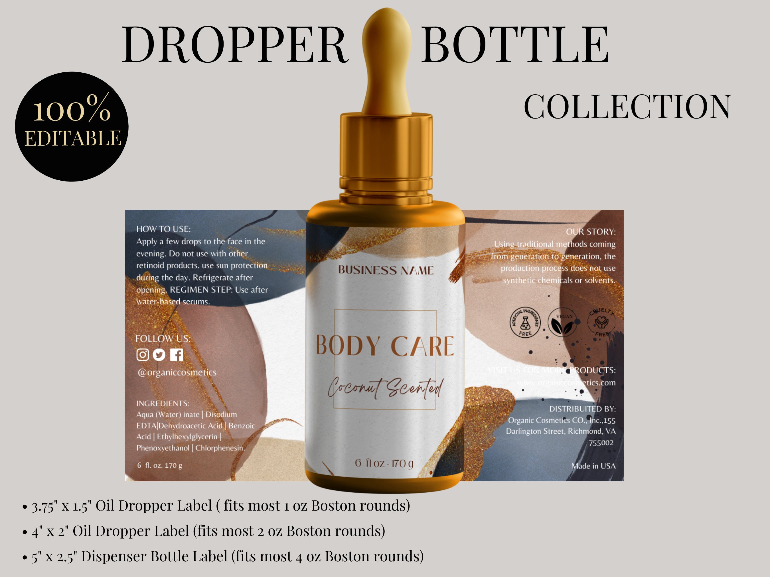 Editable Body Product Labels Printable Boho Labels DIY | Etsy UK