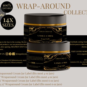 Black and Gold DIY Edit Cosmetic Product Label Editable | Etsy