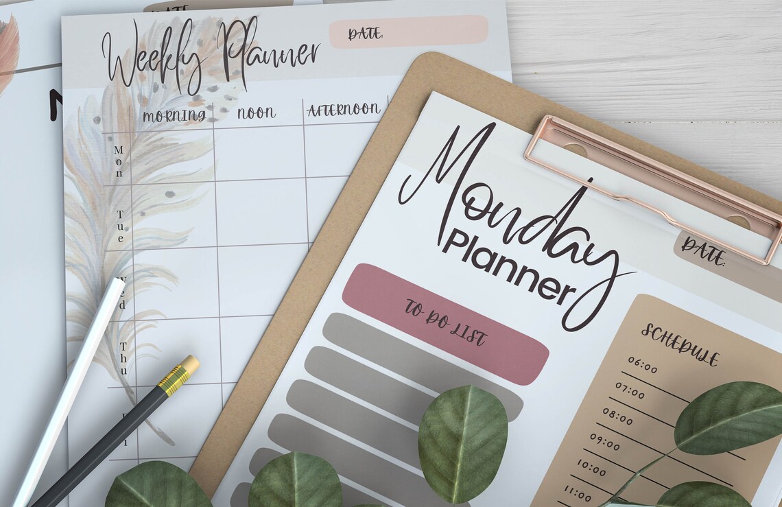 Printable Daily Planner Boho Student Planner Printable - Etsy