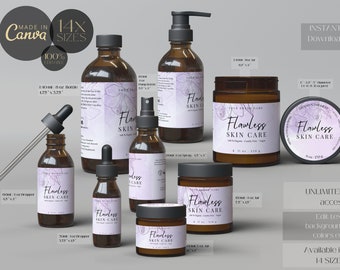 Nightglow DIY Editable Skincare Product Label Collection - Etsy