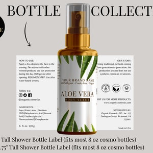 Fully Editable Body Product Label Template (14 Sizes), DIY Elegant ...