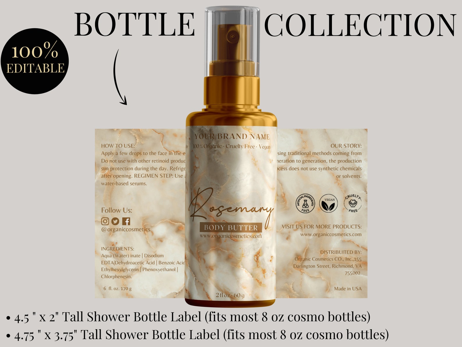 Editable Body Product Labels DIY Cosmetic Labels CANVA - Etsy