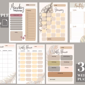 Printable Daily Planner, Boho Student Planner Printable - Etsy