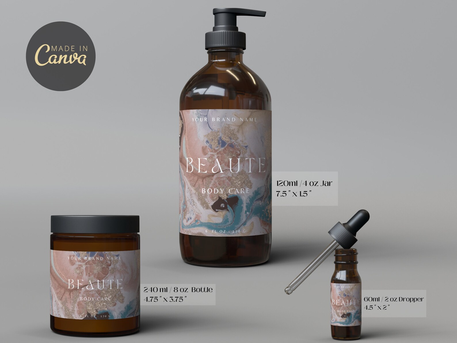 Printable Skin Care Product Label Template Personalisable - Etsy