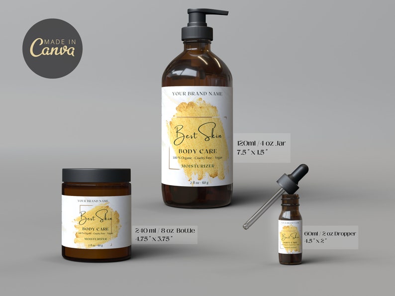 Printable Skin Care Product Label Template Personalisable - Etsy