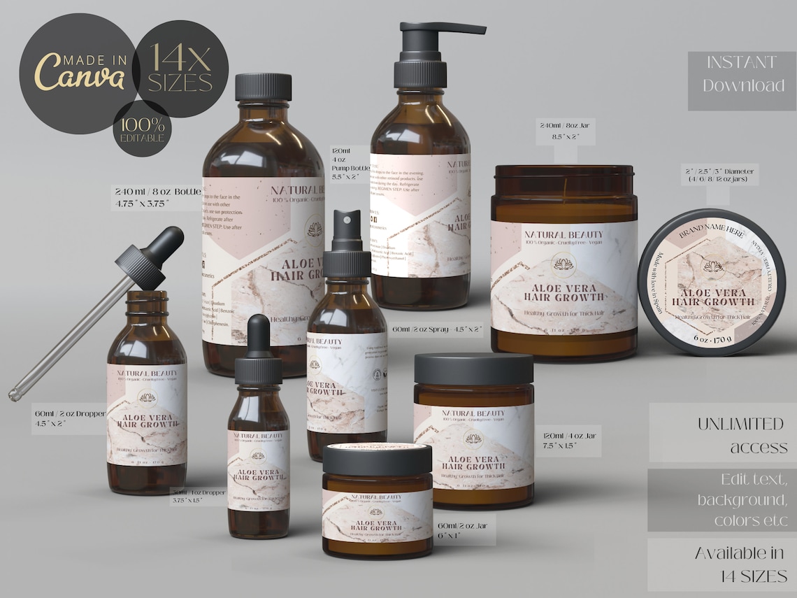 DIY Editable Boho Label Editable Cosmetic Label Template DIY - Etsy