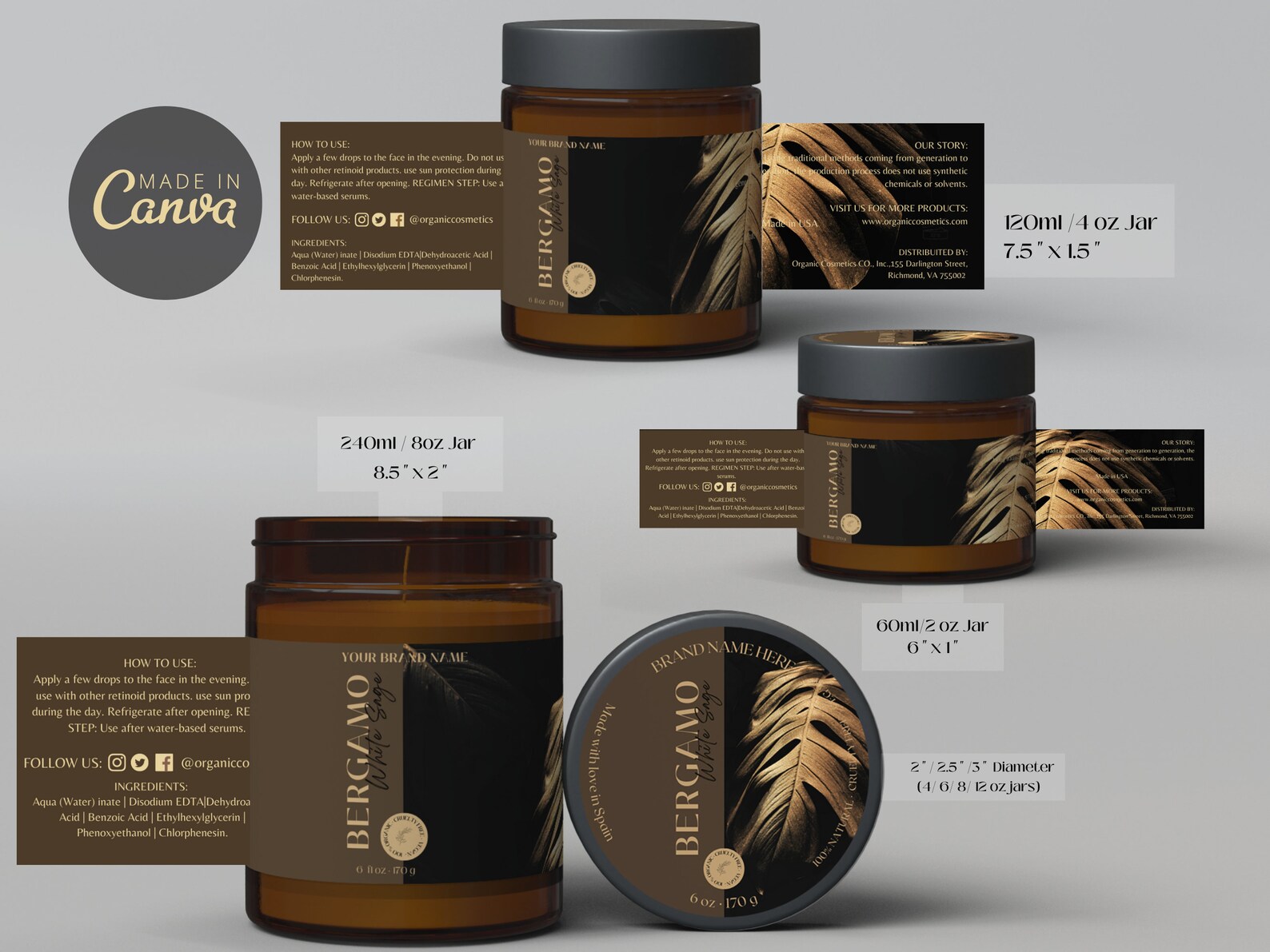 Printable Labels Body Product Labels DIY Editable Skincare - Etsy