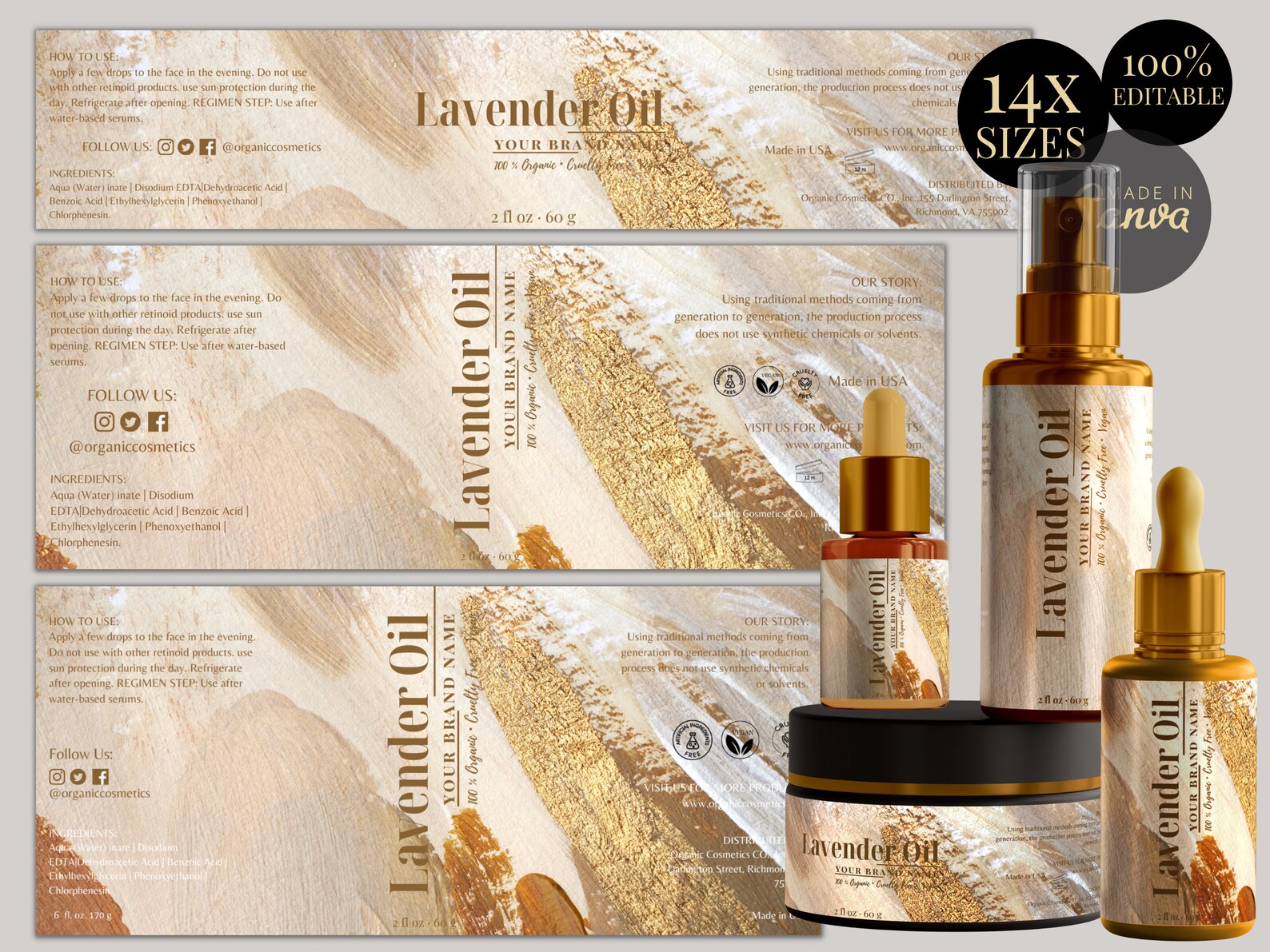 Fully Editable Skin Care Label Template Skincare Product | Etsy