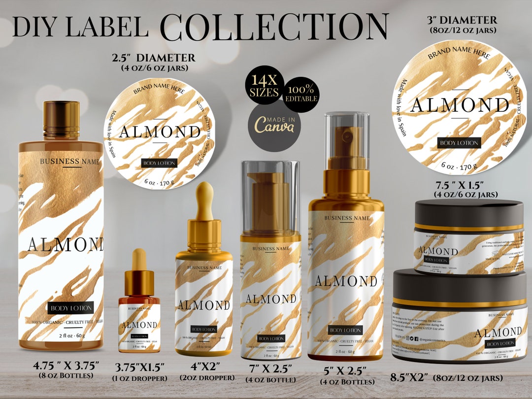 Fully Editable Cosmetic Label Templates, Editable Bottle Product Labels ...