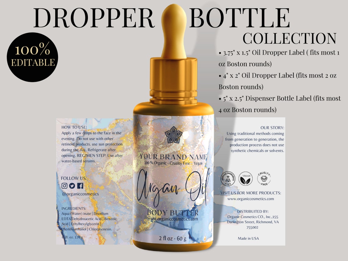 Editable Skincare Labels Pack DIY Body Product Labels - Etsy