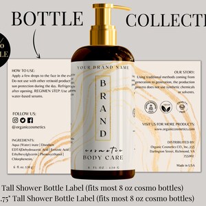 Golden Editable Skincare Label Template - Body Butter, Dropper Bottle ...