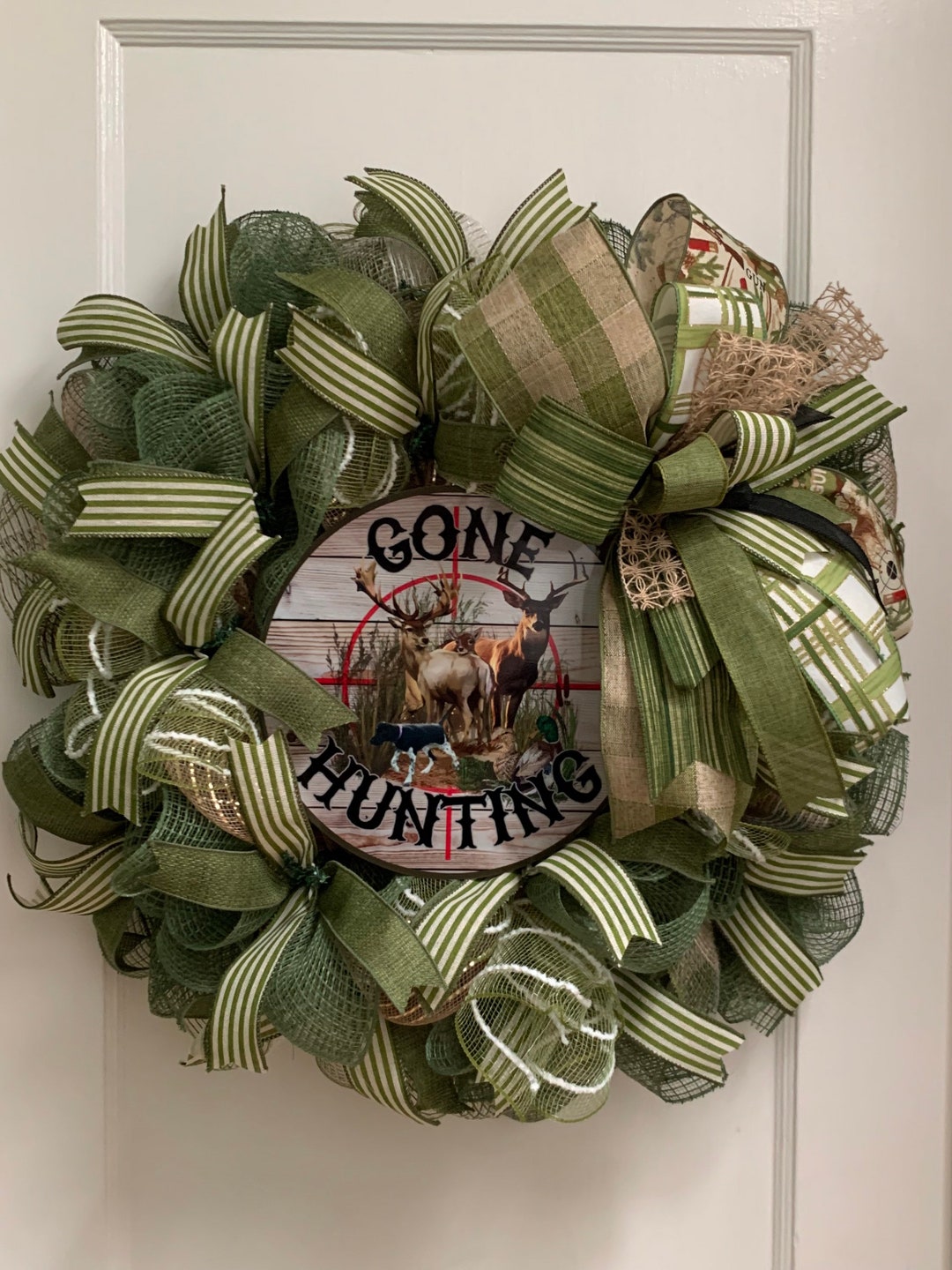 Gone Hunting Wreath for the Hunters in Your Life, Man Cave Decor, Wall ...