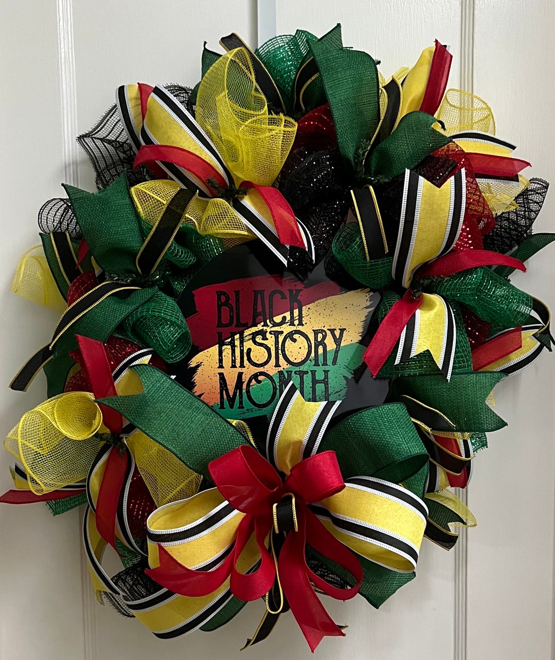 25” Black History Month Wreath , Front Door Decor, Honoring Black ...