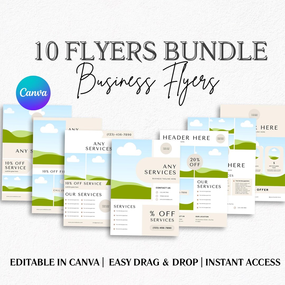 10 Marketing Flyers Canva Template Bundle Marketing Canva Template ...