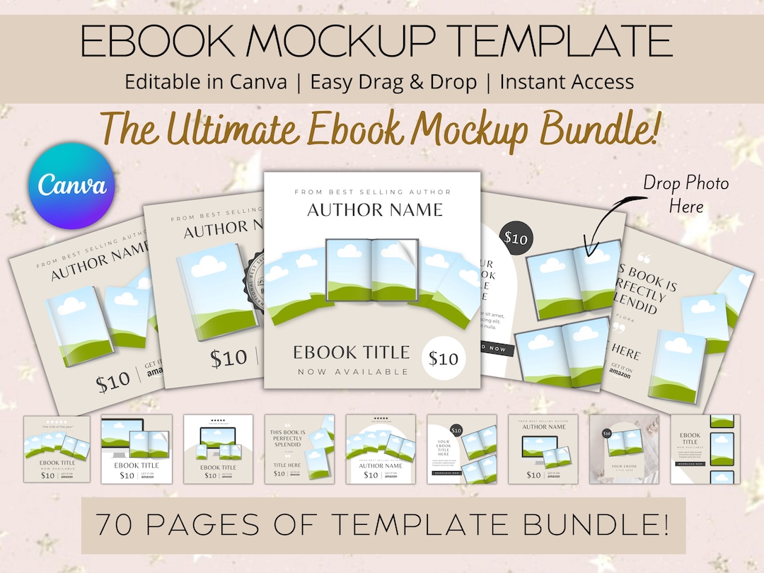 Ebook Mockup Template, Canva Editable Bundle (digital Download) - Etsy