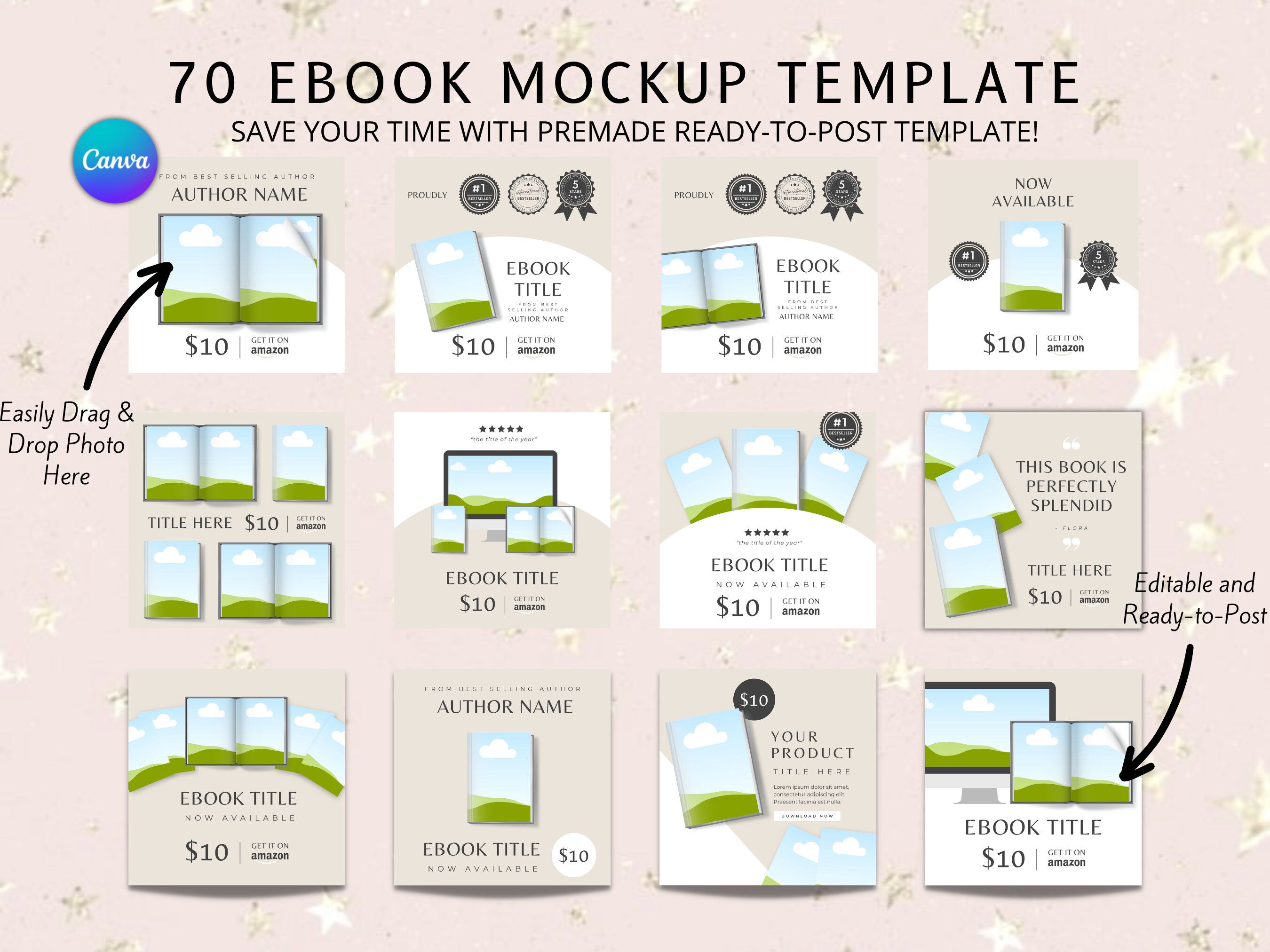 Ebook Mockup Template, Canva Editable Bundle (digital Download) - Etsy