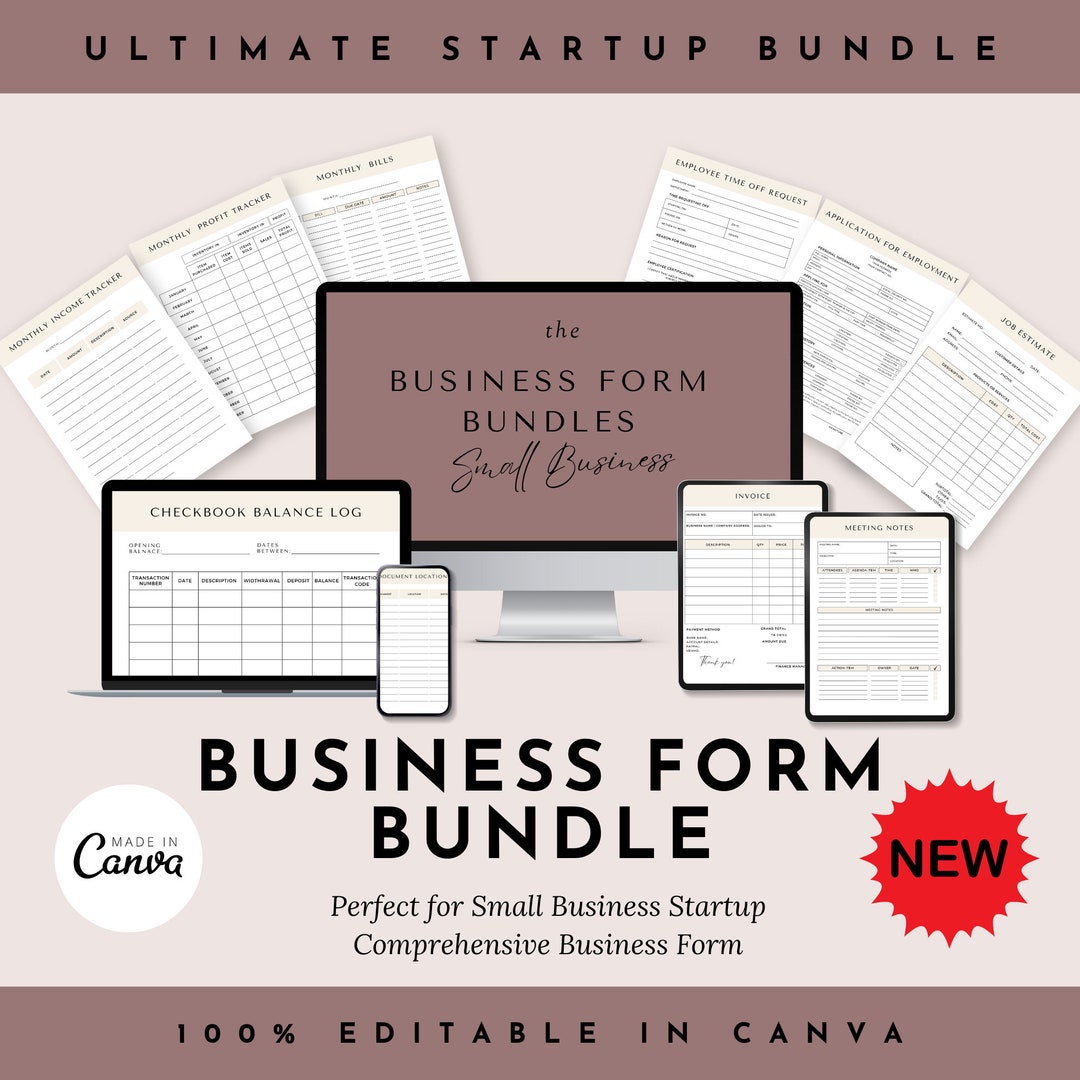 Business Form Template Bundle Business Form Editable in - Etsy