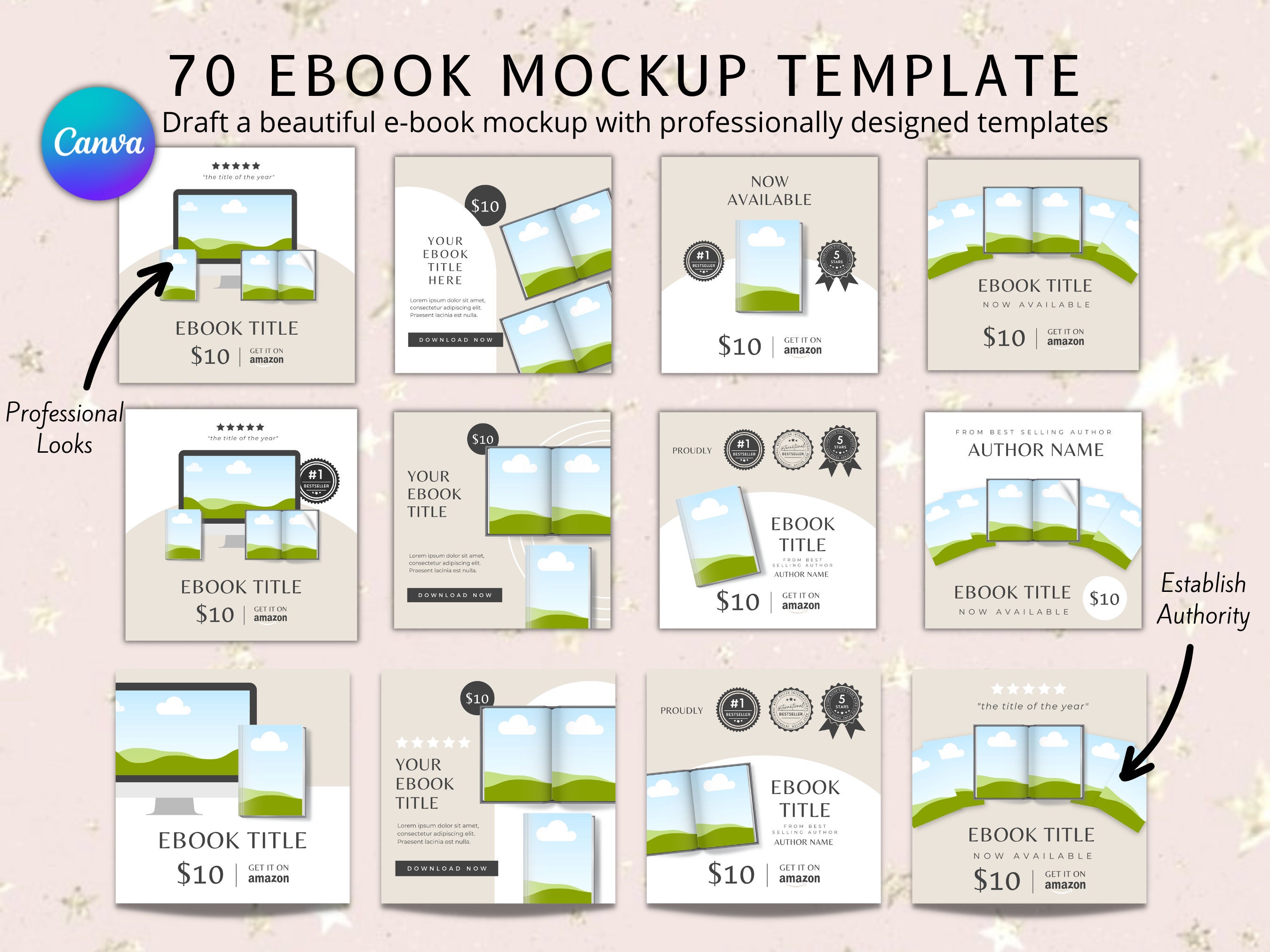 Ebook Mockup Template, Canva Editable Bundle (digital Download) - Etsy